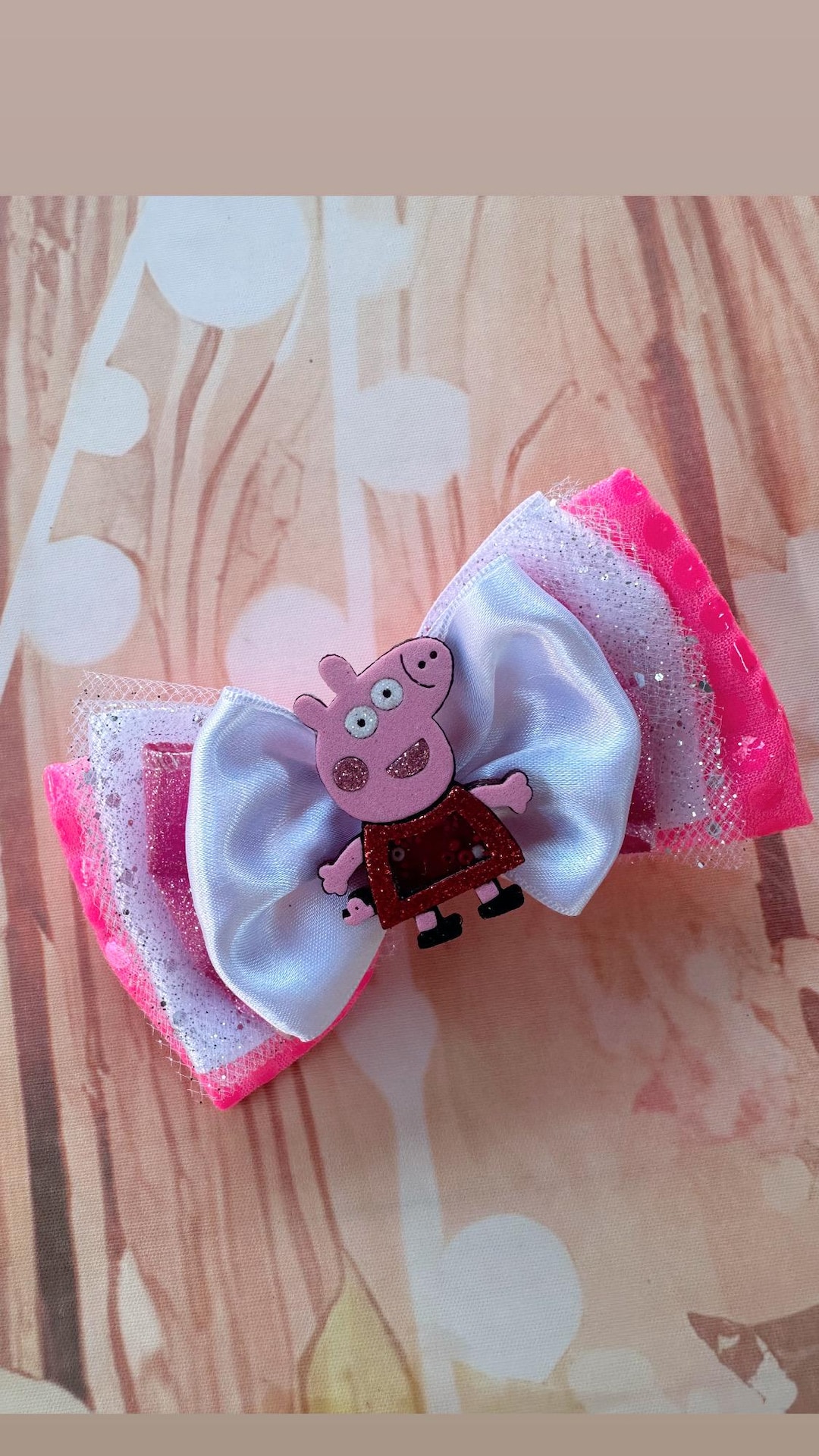 Peppa the Pig Hair Bow - Etsy