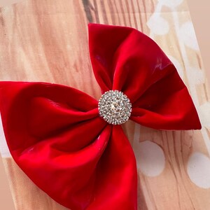 Faux Leather Red Bow - Etsy
