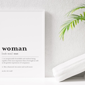 Woman Definition Printable Poster, Digital Download, Minimalist Wall ...