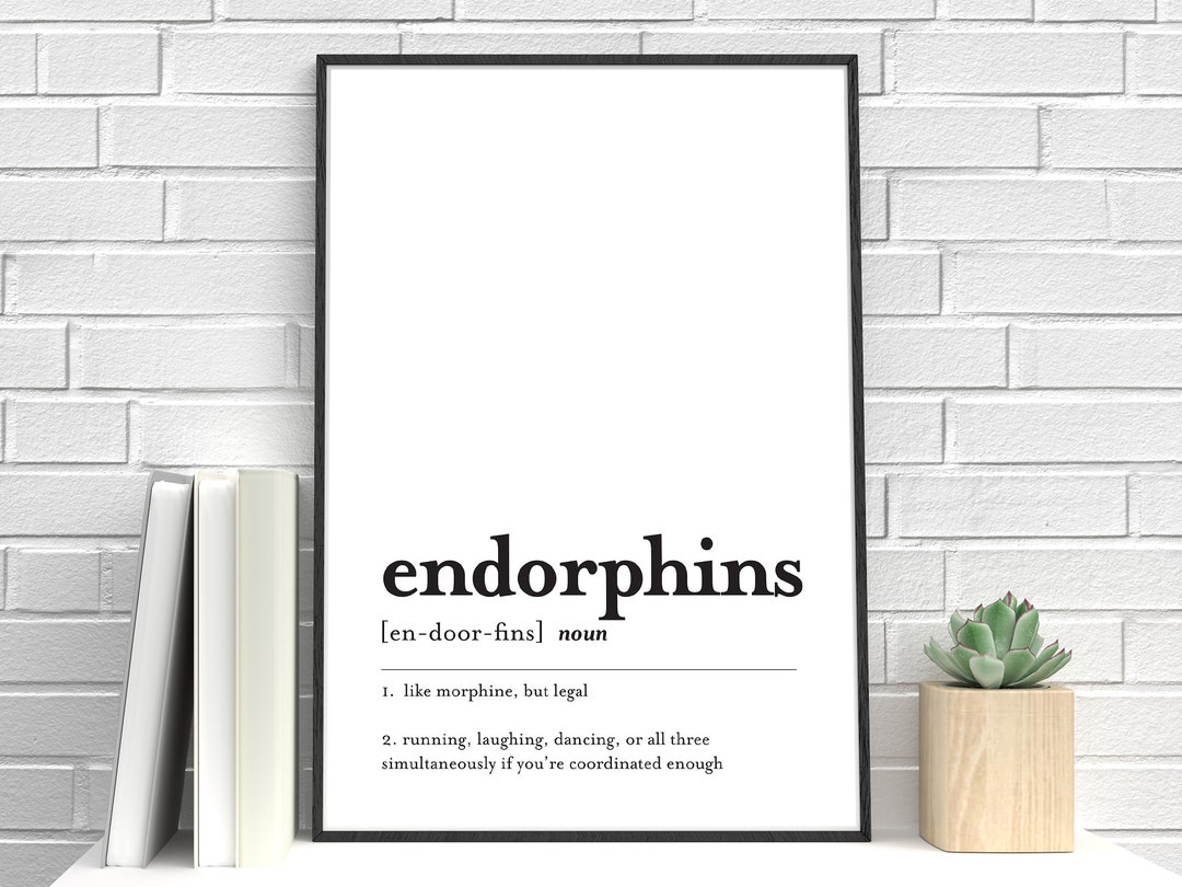 Endorphin Poster, Black and White Print, Endorphin Wall Art, Psychology ...
