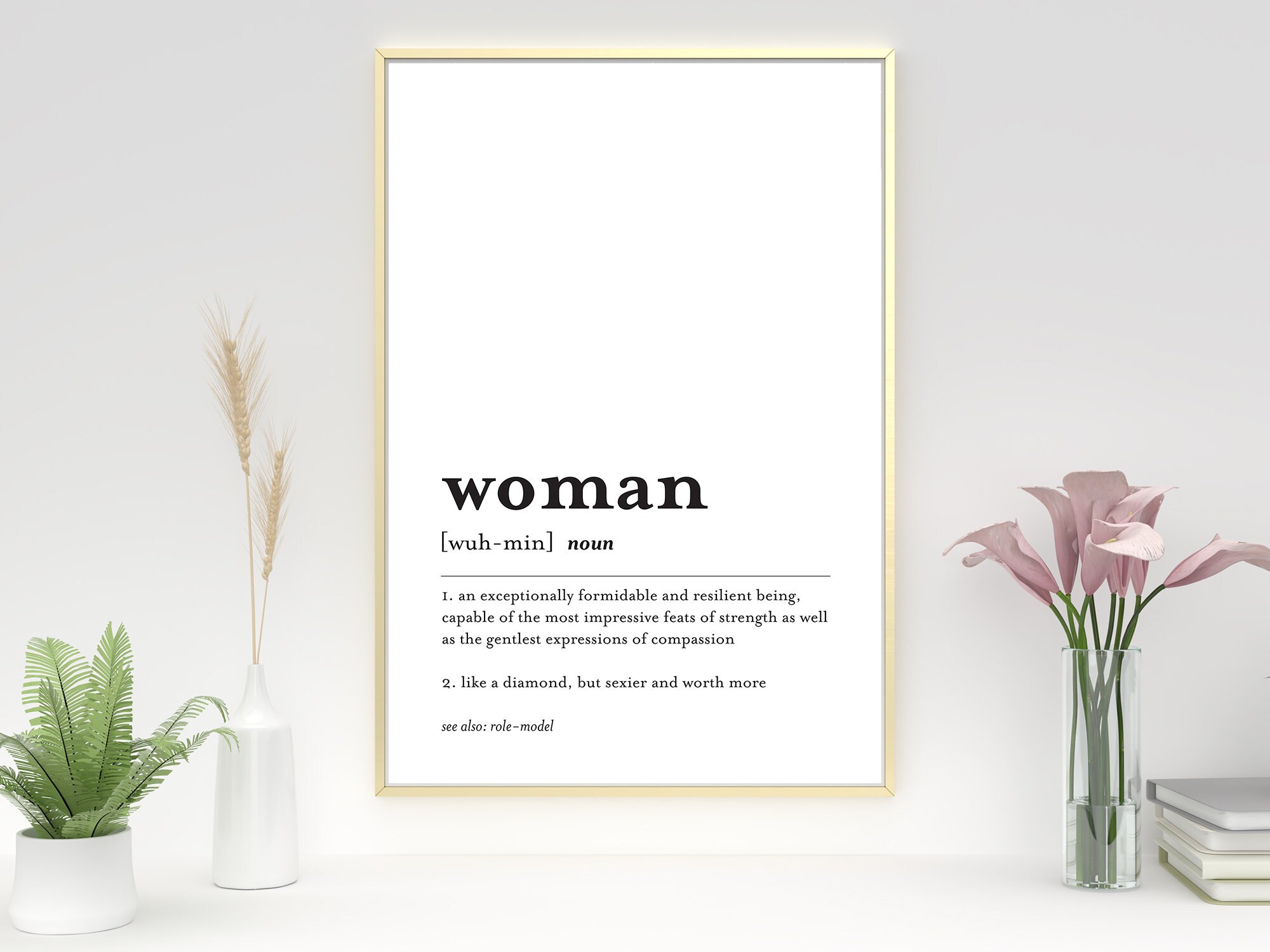 Woman Definition Printable Poster, Digital Download, Minimalist Wall ...