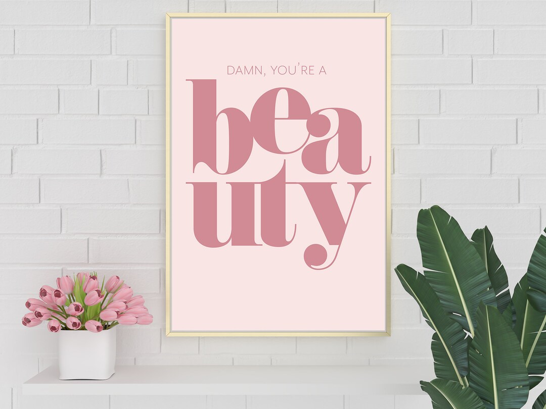 Pink Beauty Printable Poster, Fashion Wall Art, Beauty Art, Fashion Decor, Beauty Decor, Makeup ...