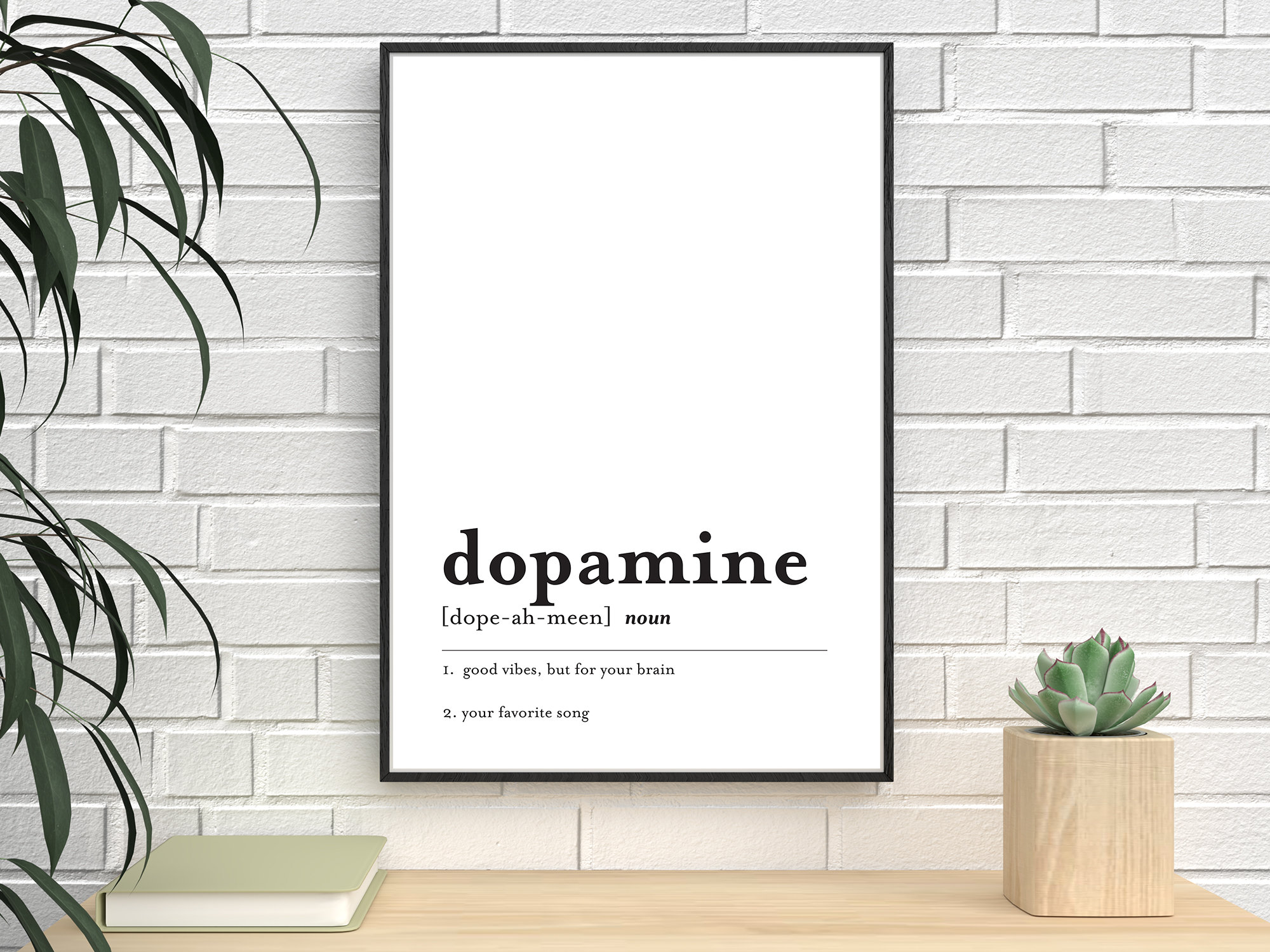 Dopamine Print, Dopamine Poster, Black and White Wall Art Print ...