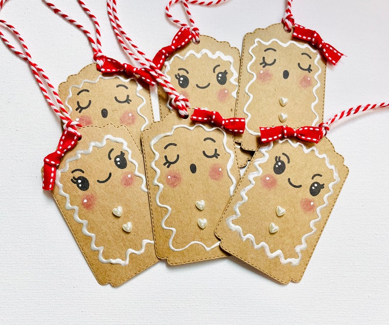 Gingerbread Christmas Gift Tags Xmas Gift Wrap DIY Tag - Etsy