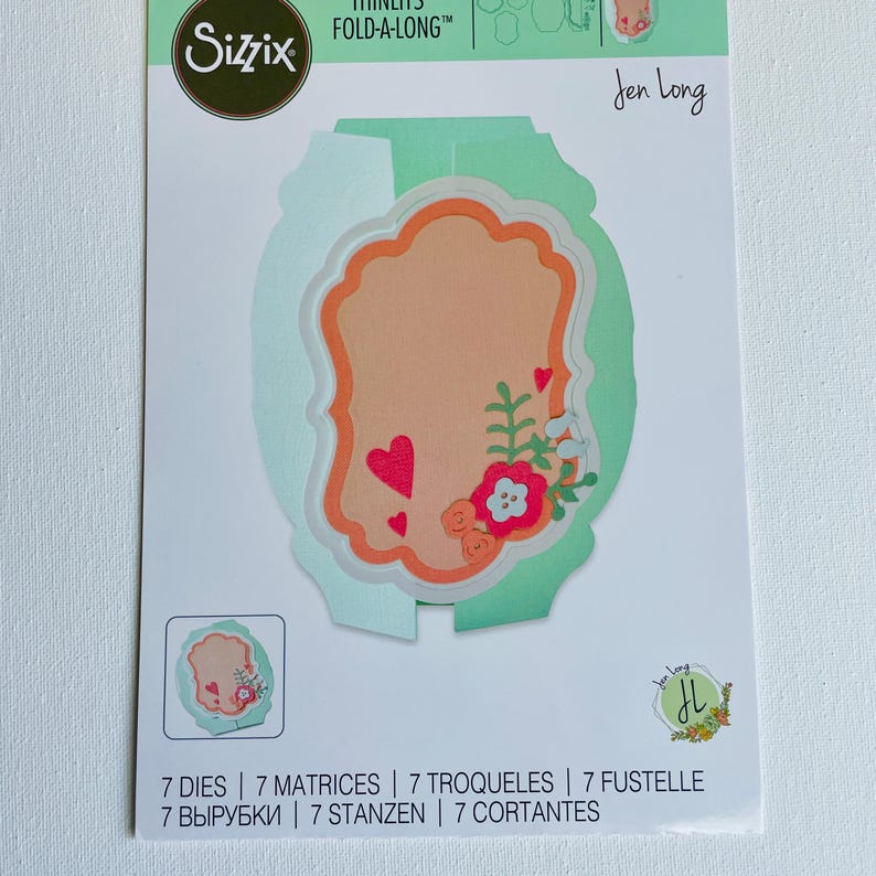 Sizzix Thinlits Fold A Long Die Set Metal Cutting Dies Card Making Tool Set of 7 by Jen Long ...