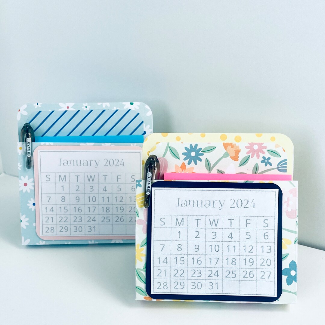Handmade 2024 Calendar, Post-it Note Pad, Sticky Notes, Desk ...