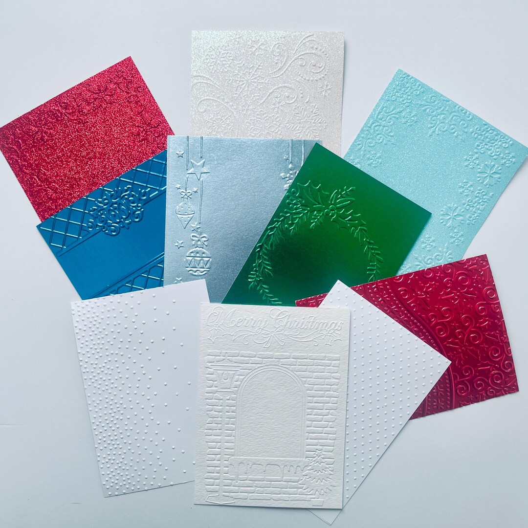 Embossed Christmas Card Panels: Winter Scrapbooking Paper Fronts - Etsy