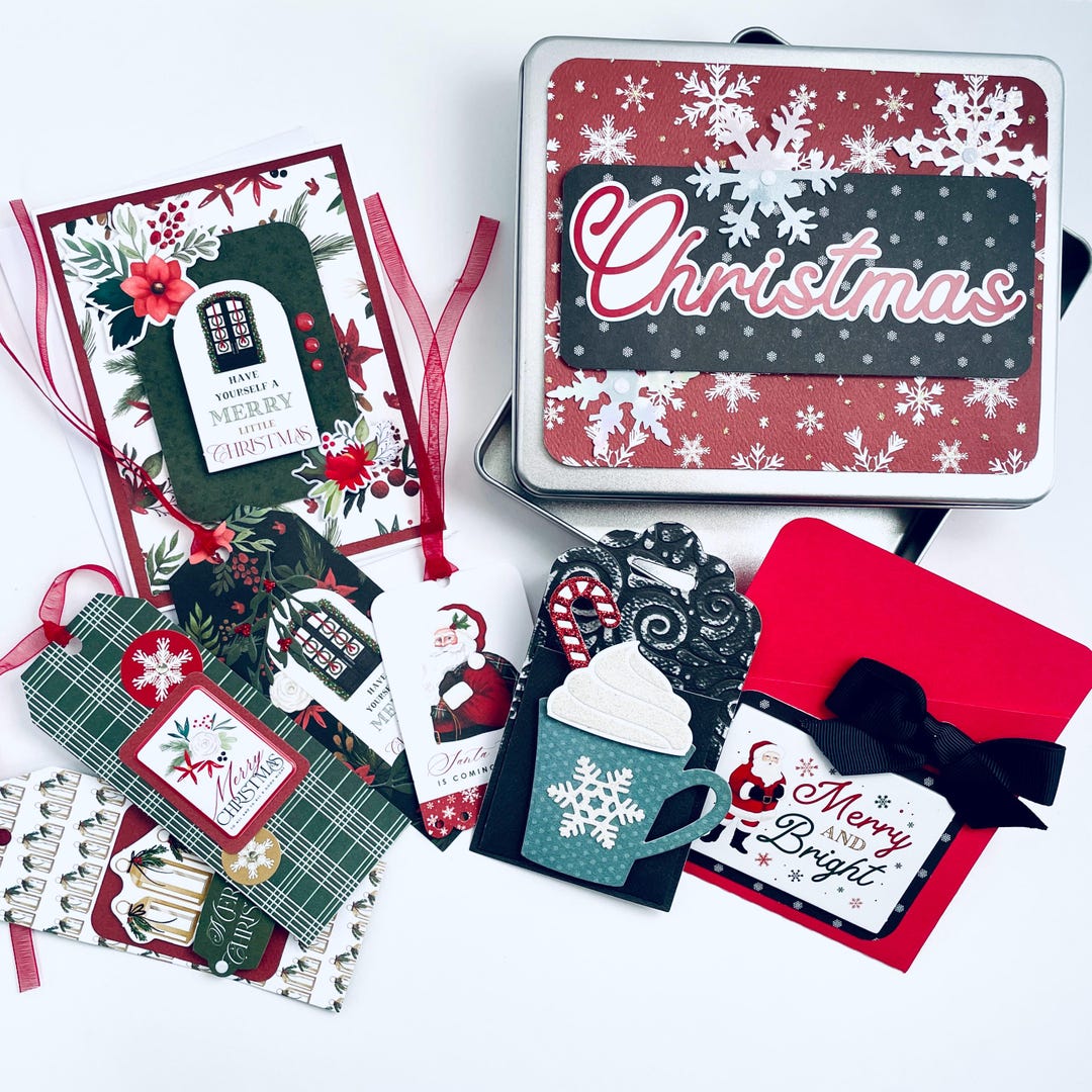 Handmade Christmas Gift Tags, Christmas Card, Decorated Box, Plus Gift ...