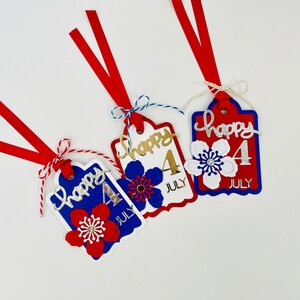 July 4th Gift Tags Party Gift Wrap Bakery Packaging Candy Bag Ties Red ...