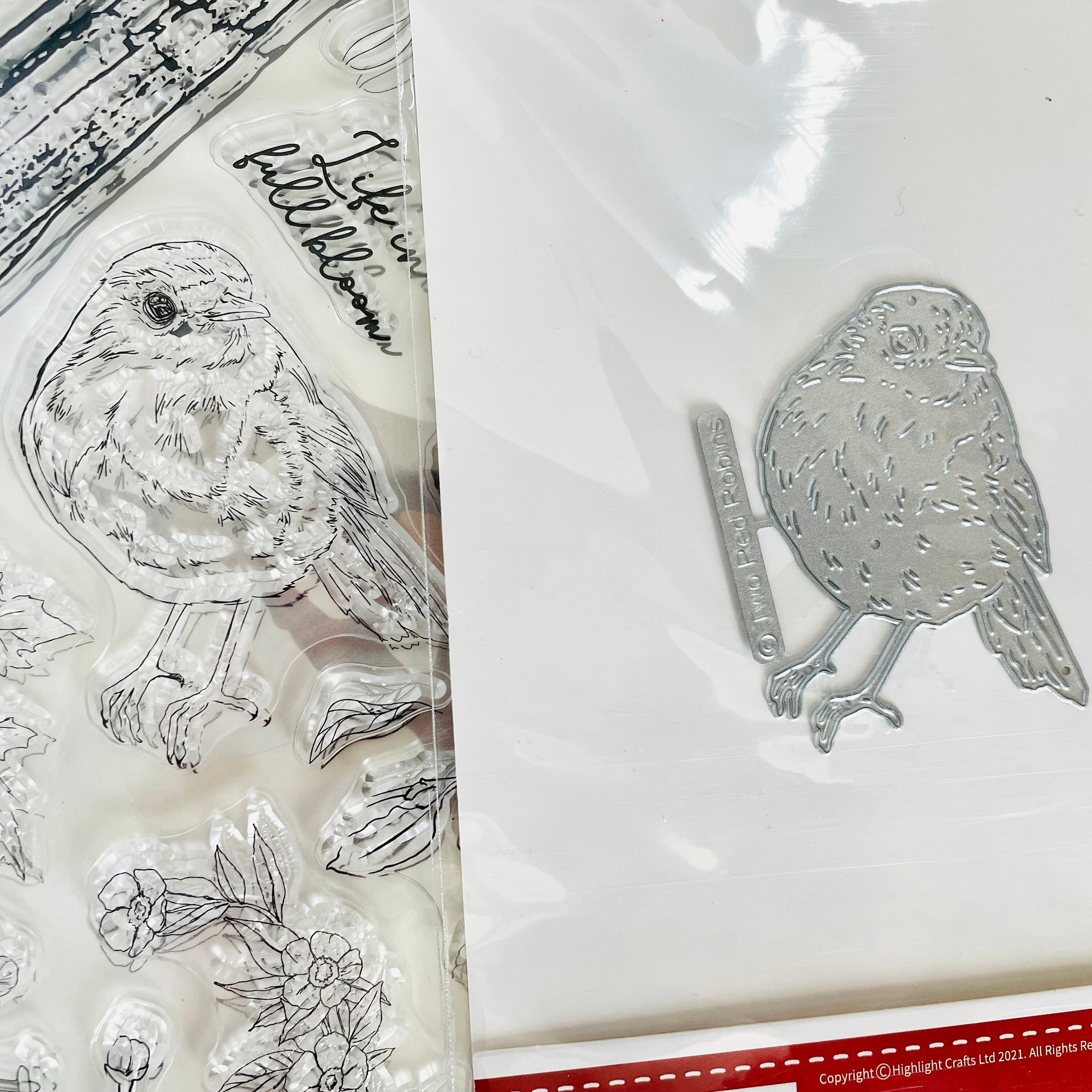 Stamps and Die Set Paper Craft Scrapbooking Robin Stamp Bird Die Die ...