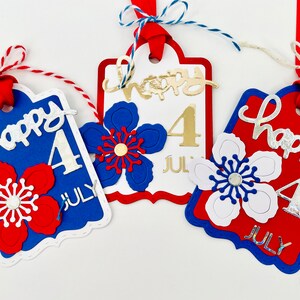 July 4th Gift Tags Party Gift Wrap Bakery Packaging Candy Bag Ties Red ...