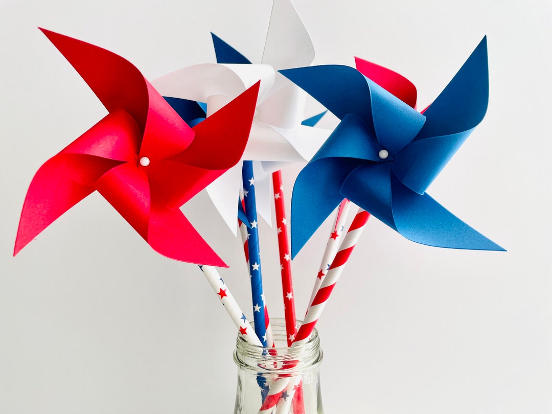 Pinwheels Red White & Blue Fun Fourth of July Decor 4th of July ...