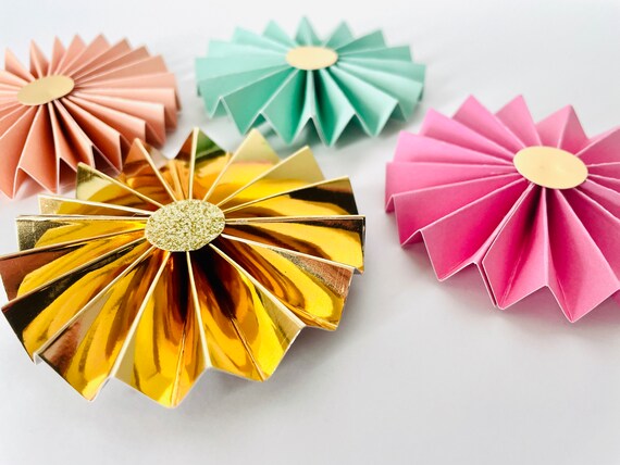 Handmade Paper Rosettes Embellishments Memorydex Card Journal Ephemera ...