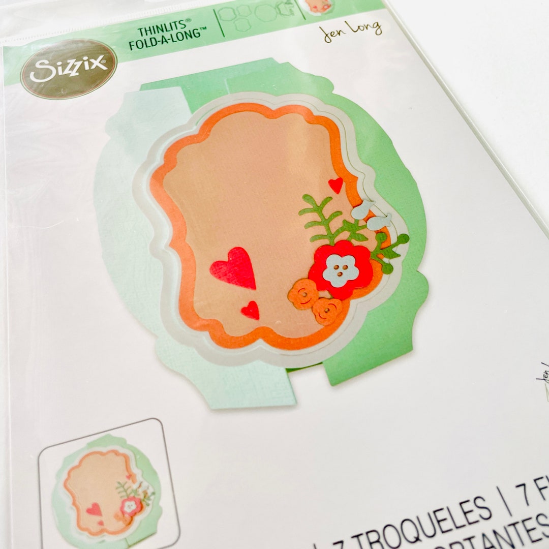 Sizzix Thinlits Fold-a-long Die Set Metal Cutting Dies Card Making Tool Set of 7 by Jen Long ...