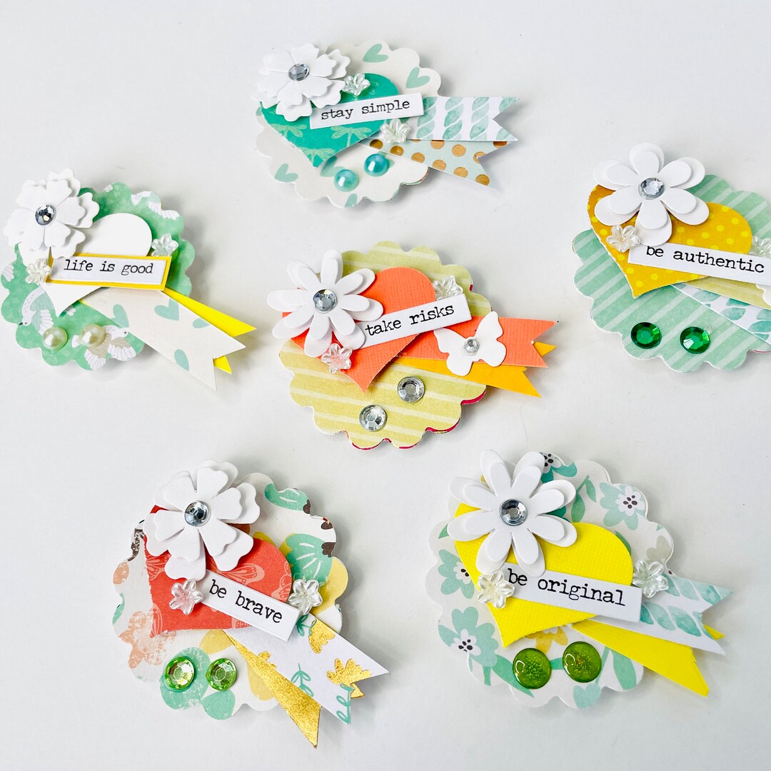 Handmade Embellishments, Layered Rosettes, Card Die Cuts, Scrapbook ...
