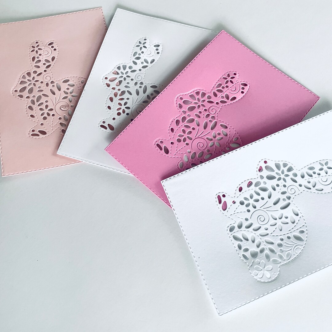 Card Making Card Fronts Panel Flower Easter Bunny Die Cut Paper Card ...