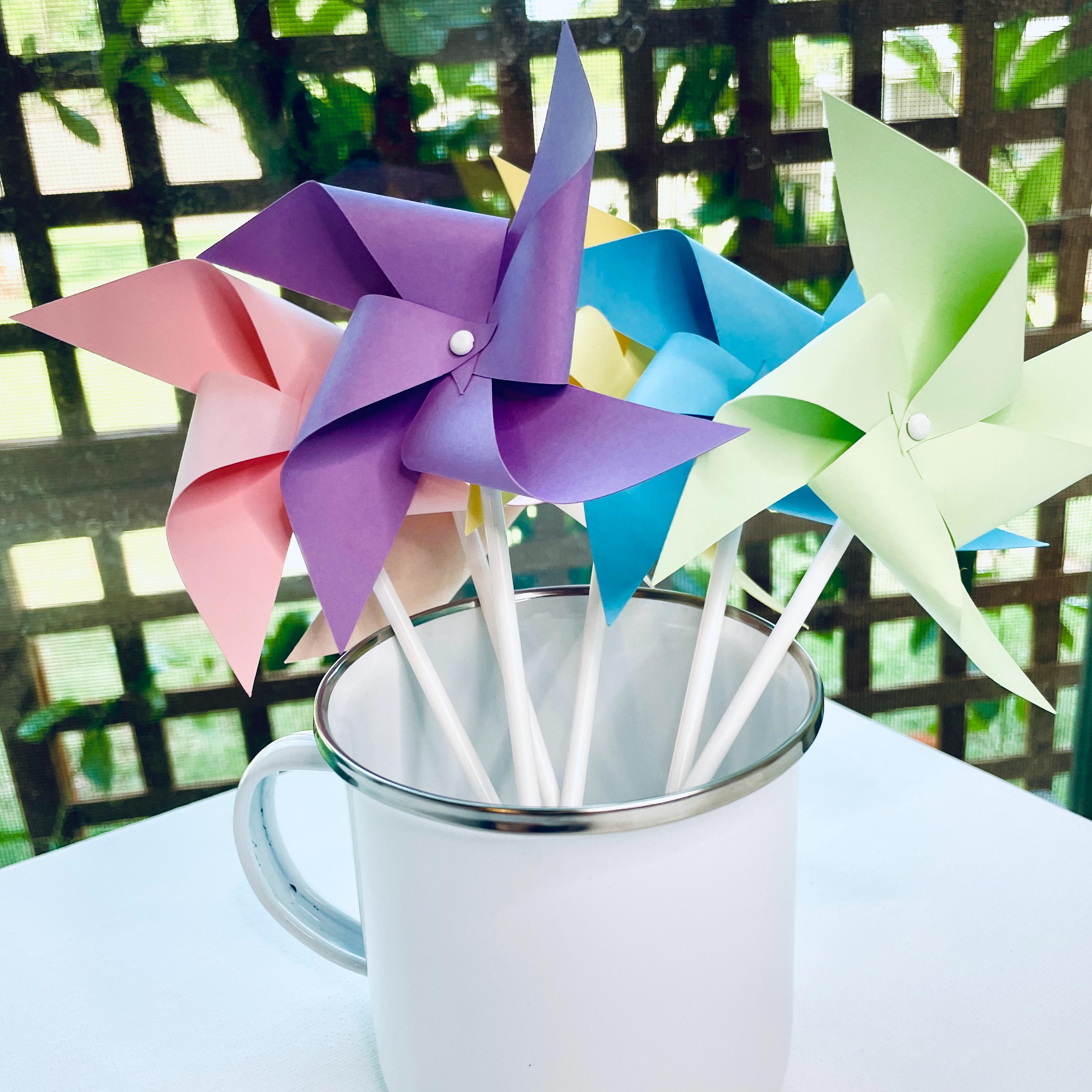 Pastel Pinwheels Baby Shower Cupcake Toppers Easter Decor Party Favors ...