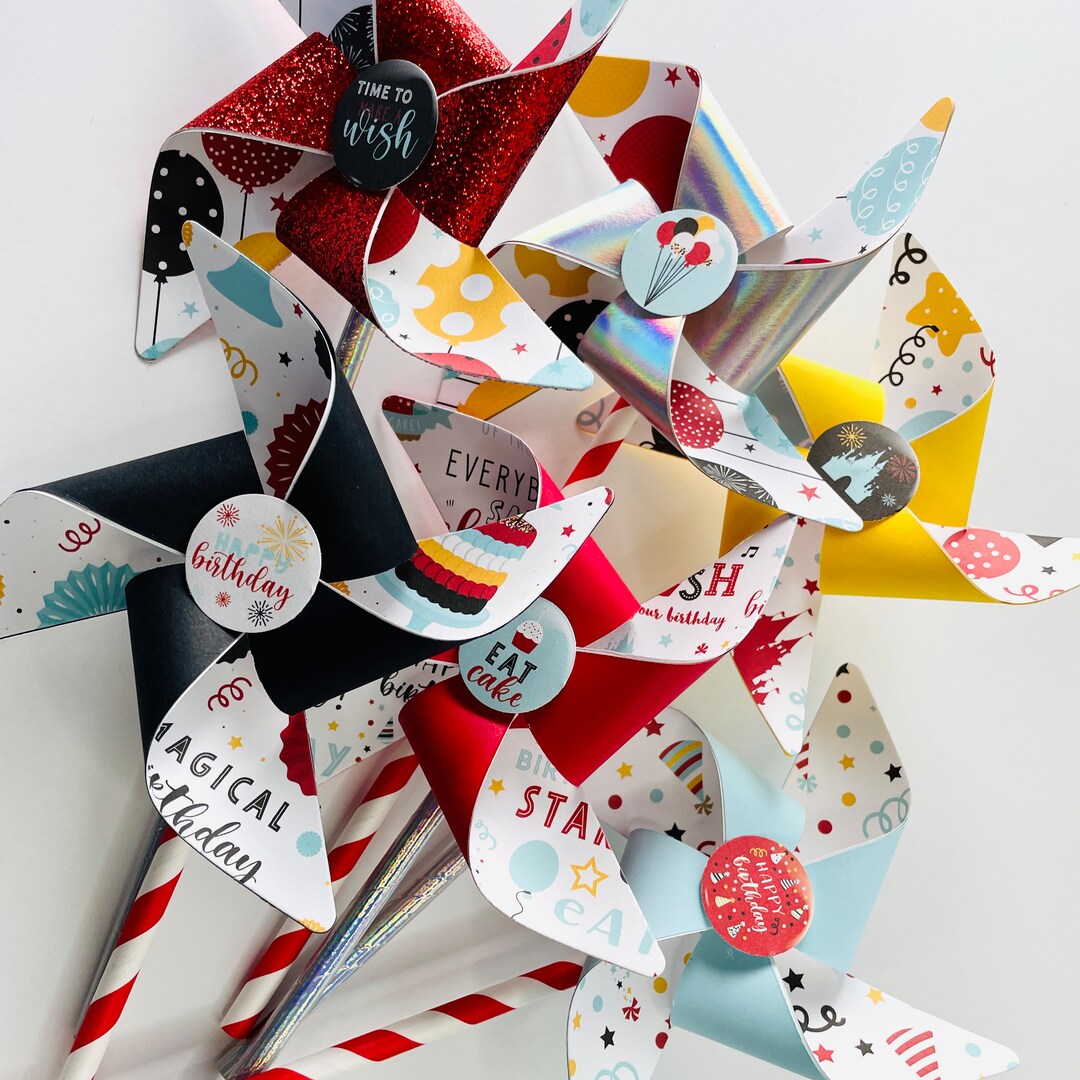 Spinning Pinwheels Birthday Party Decoration Cupcake Topper Favors Cake ...