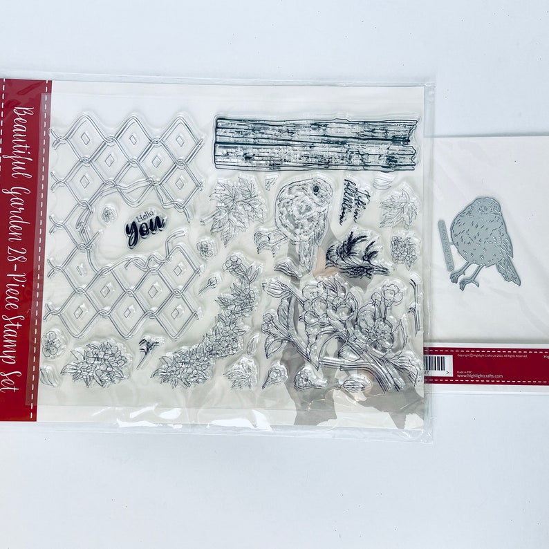 Stamps and Die Set Paper Craft Scrapbooking Robin Stamp Bird Die Die ...