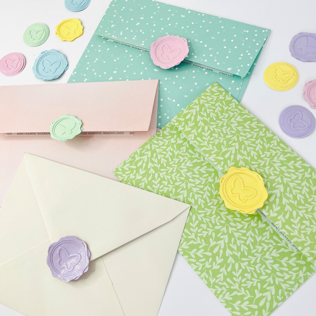 Die Cuts, Card Stock Envelope Seal, Faux Wax Seals, Paper Butterfly ...