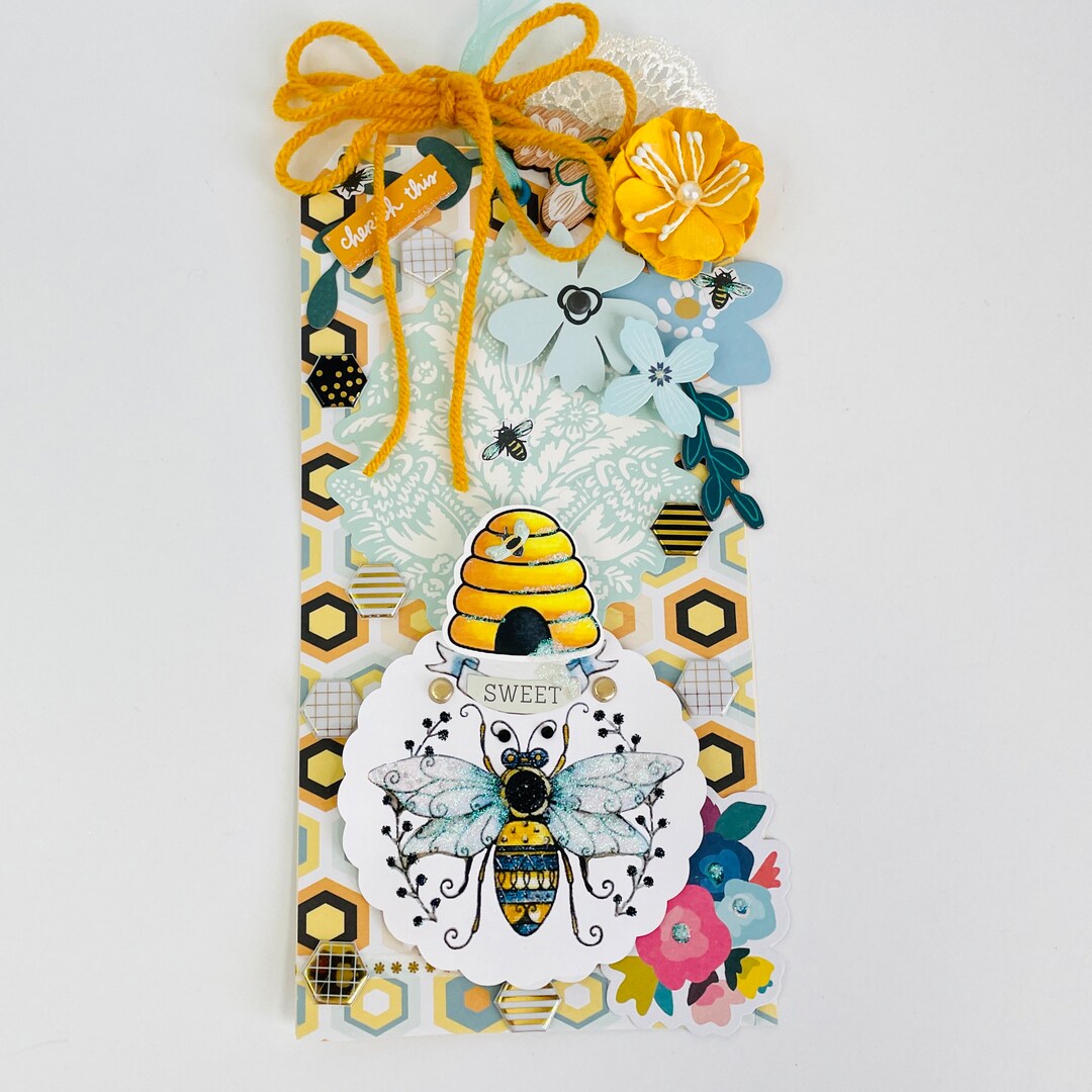 Extra Large Gift Tag, Summer Ephemera, Journaling, Mixed Media, Postal ...