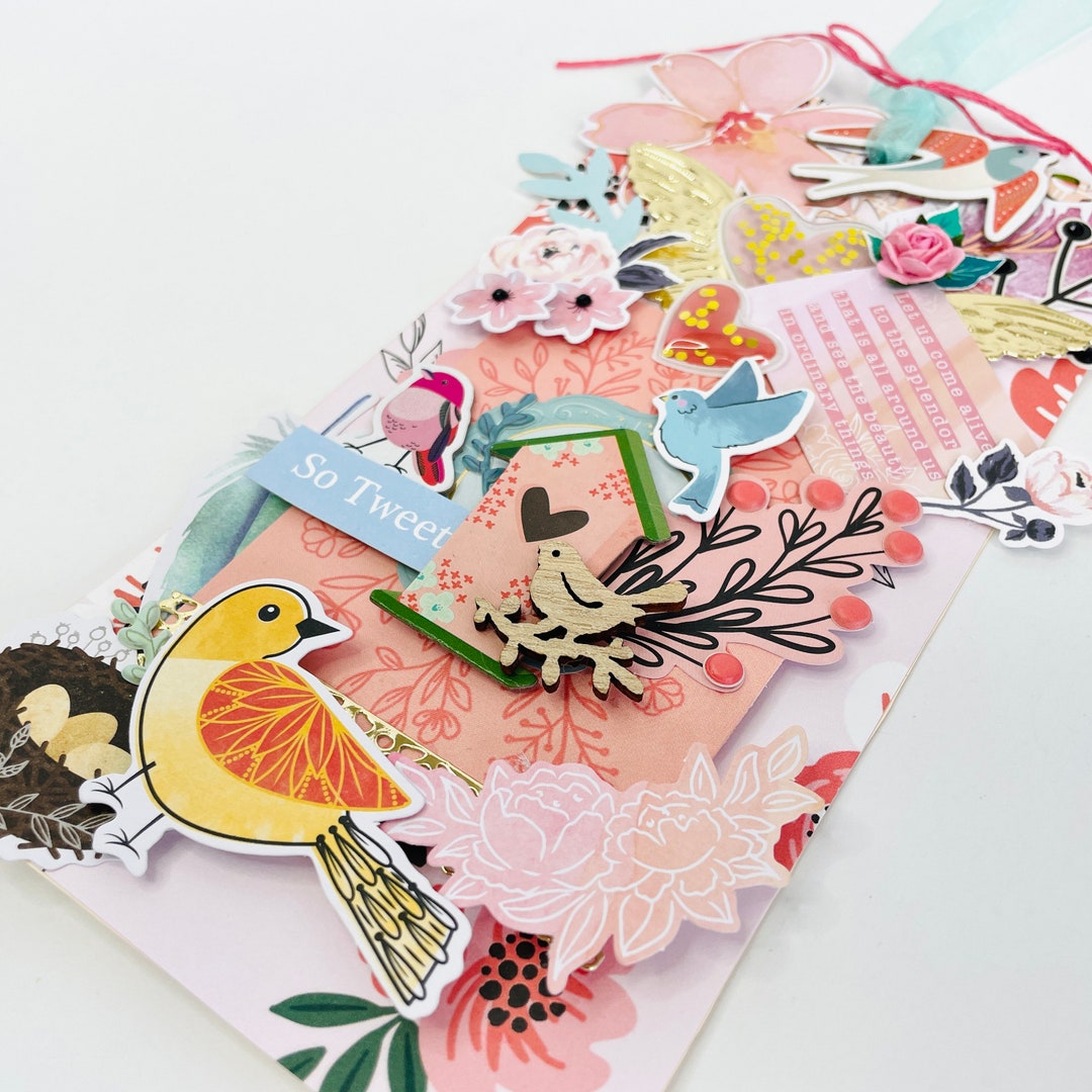 Extra Large Gift Tag, Summer Ephemera, Journaling, Mixed Media, Postal ...