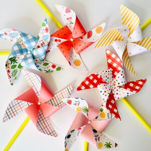 Summer Birthday Party Decor Pinwheels Cupcake Toppers Shower ...