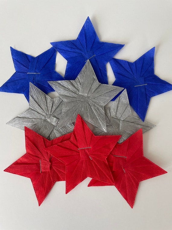 4th of July Embellishment Paper Crafting Stars Crepe Paper Rosettes Die ...