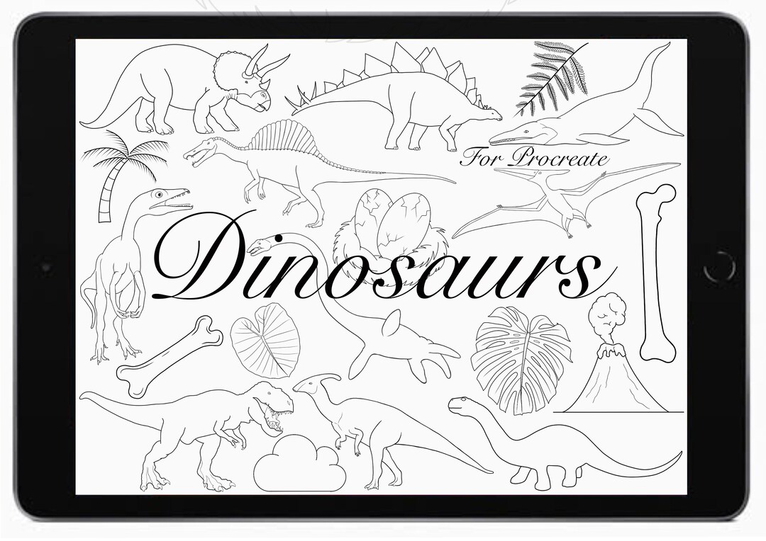 Stomp, Chomp and Roar With This Fun Dinosaur Stamp Set for Procreate ...