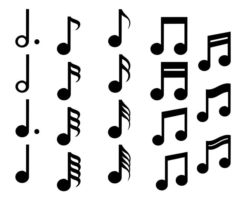 Music Stamp Set for Procreate. Includes 6 Different Note Styles, Music ...