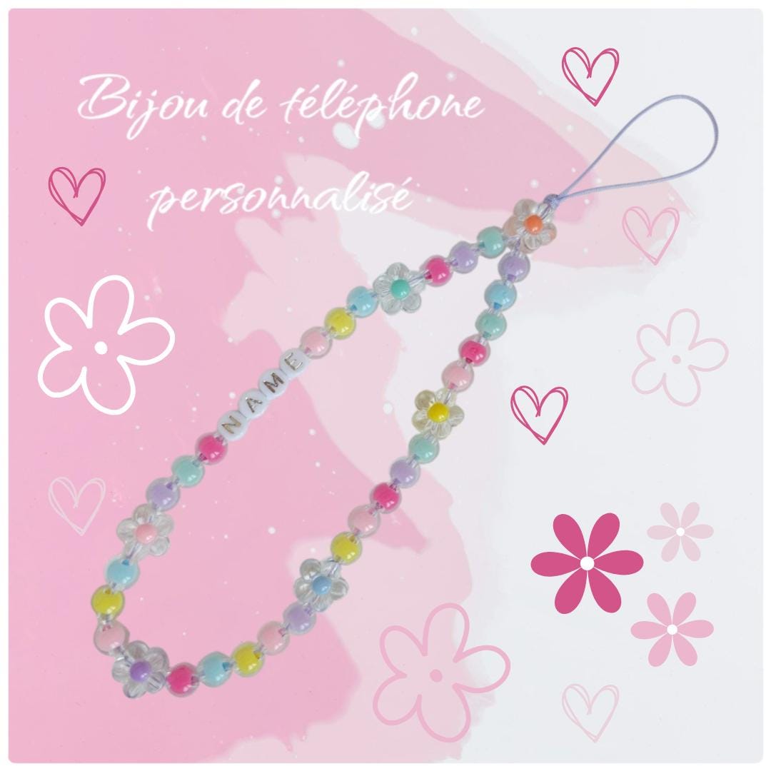 Personalized Multi-colored Flower Phone Charm - Personalized Multi ...