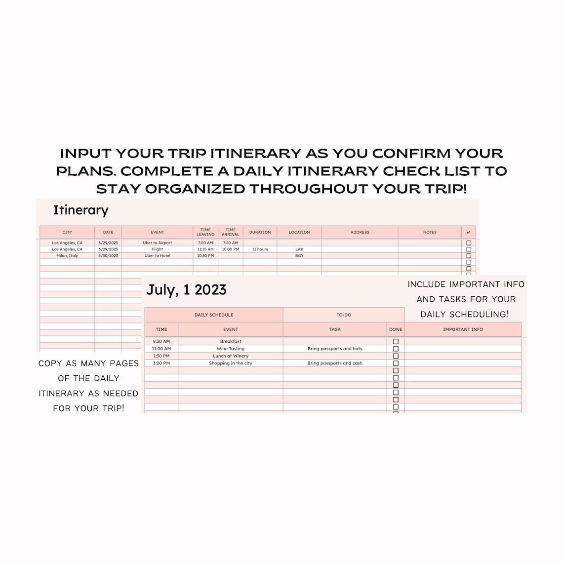 Google Sheets Ultimate Travel Planner Spreadsheet Template - Instant ...