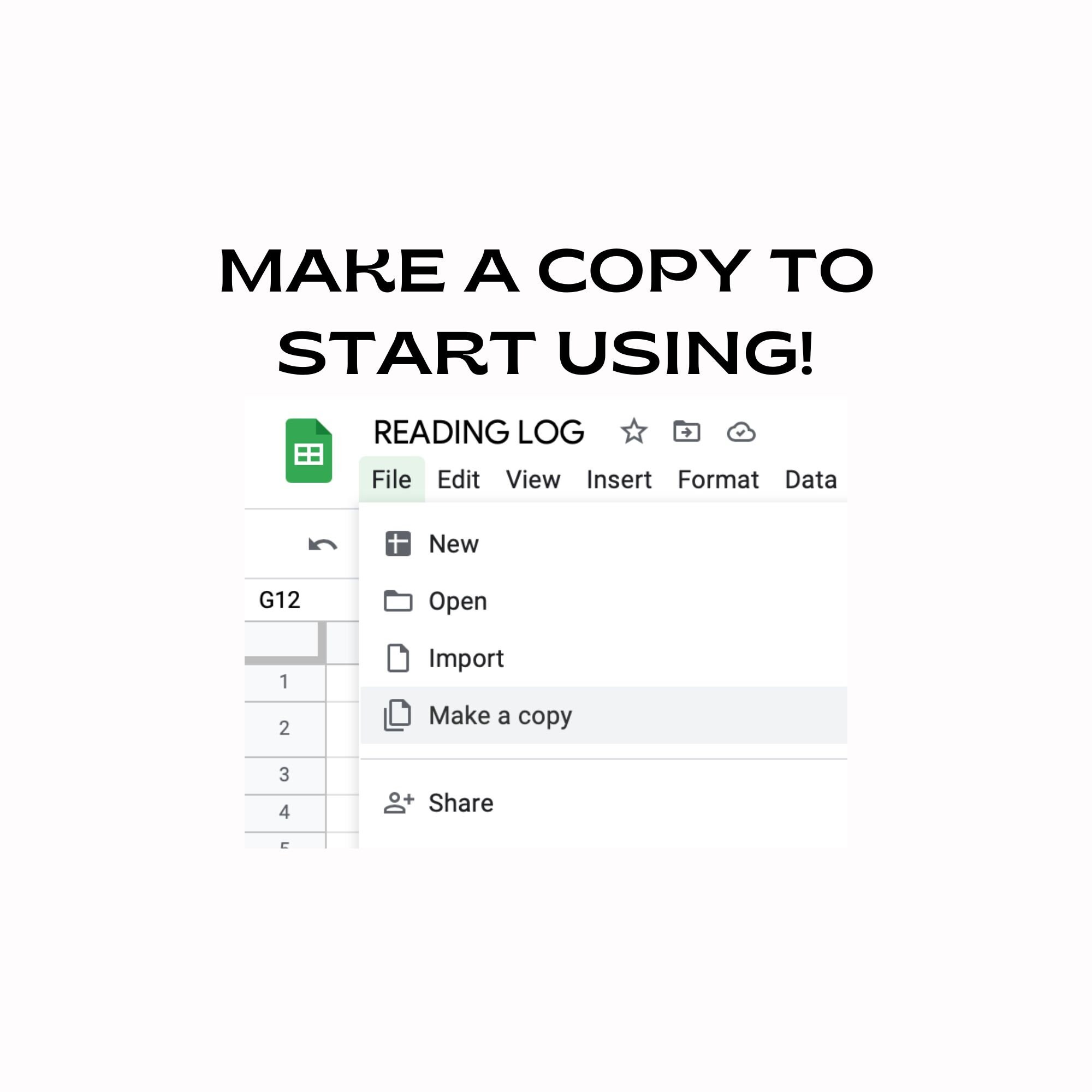 Google Sheets Reading Book Tracker Instant Digital Download - Etsy