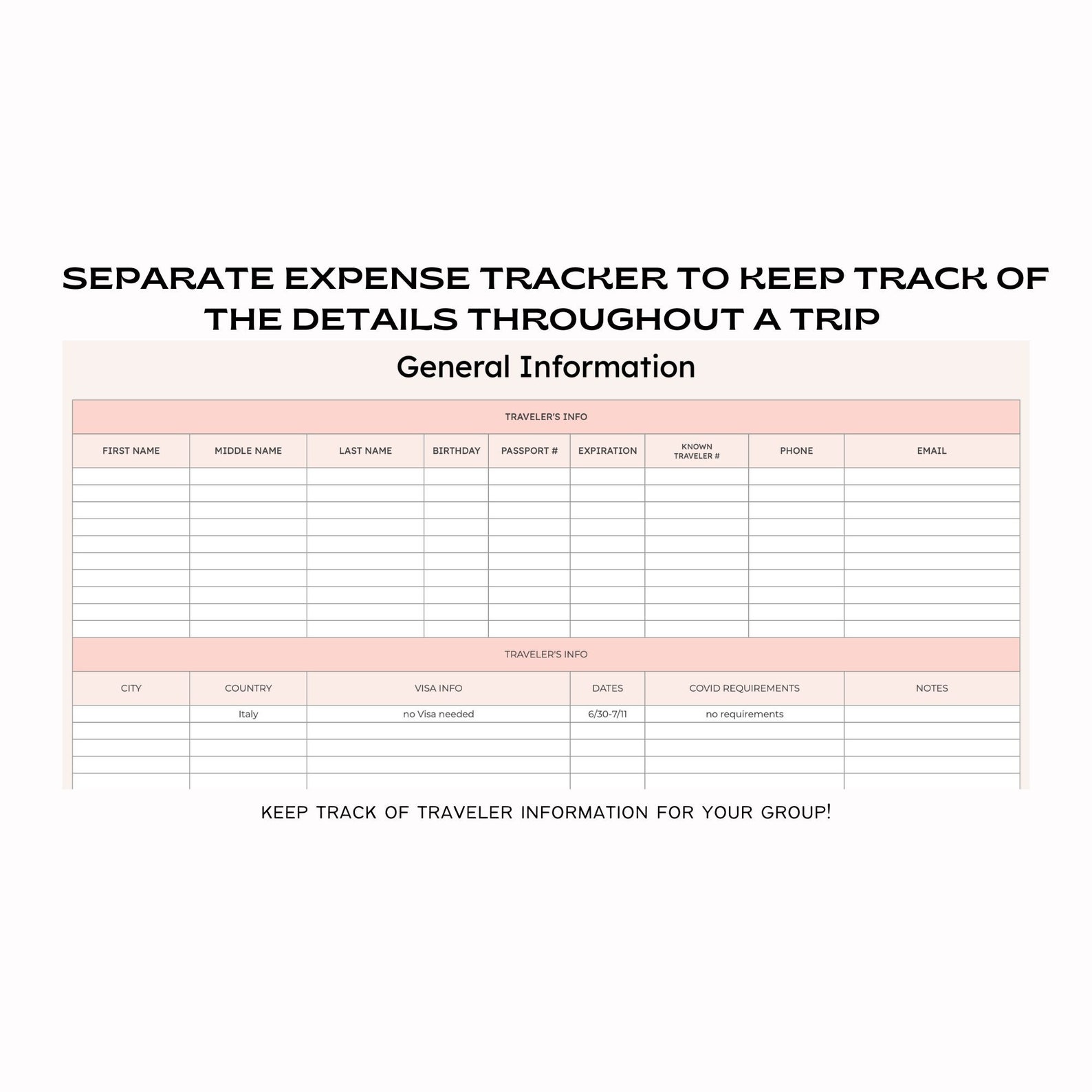 Google Sheets Ultimate Travel Planner Spreadsheet Template - Instant ...