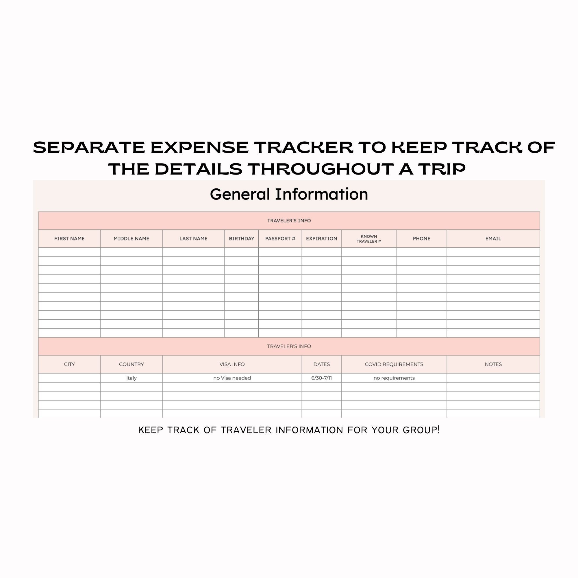Google Sheets Ultimate Travel Planner Spreadsheet Template - Instant ...
