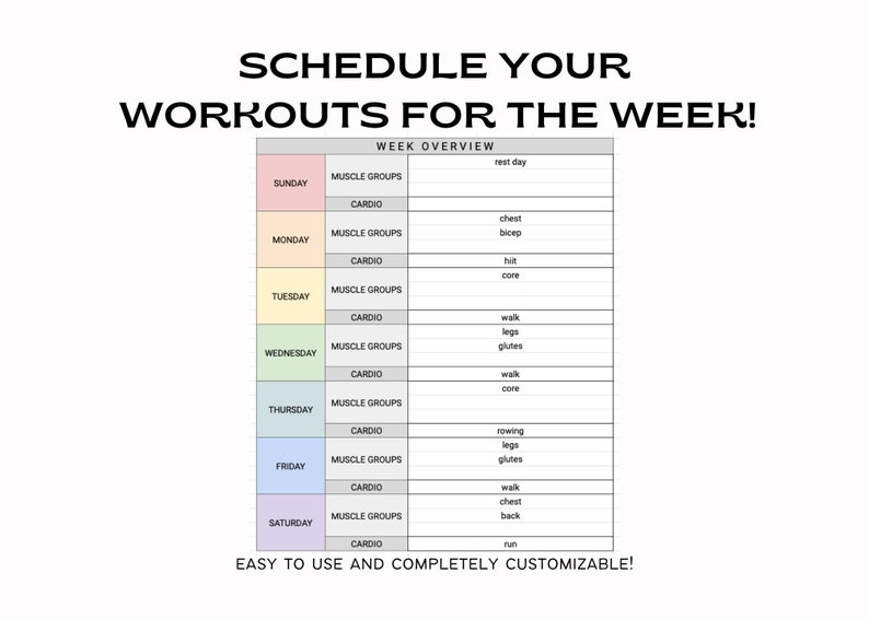 Google Sheets Workout Planner Spreadsheet Template Instant - Etsy