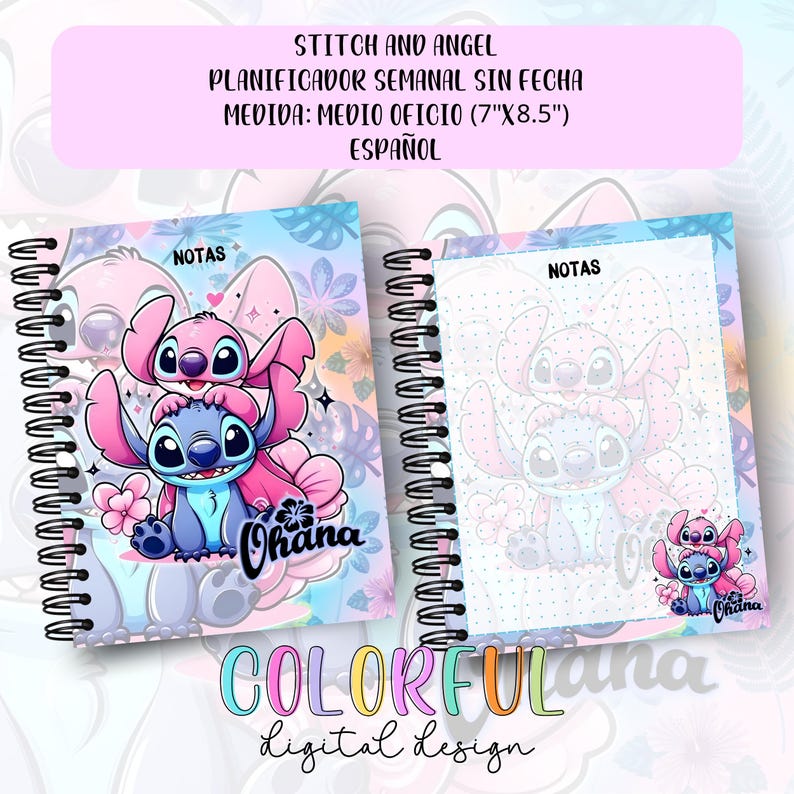Stitch and Angel Planner - Undated - Digital Download - PNG and PDF ...