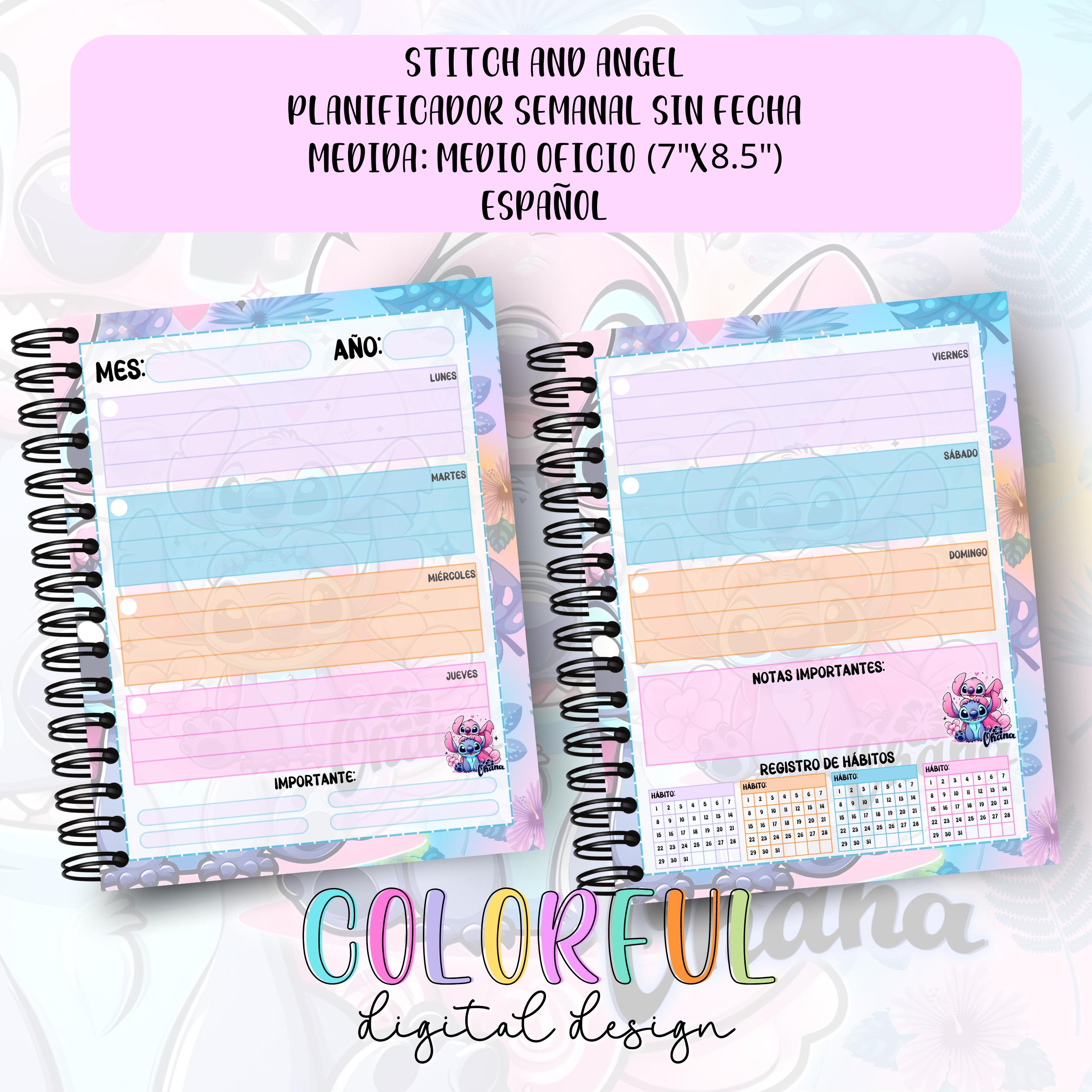 Stitch and Angel Planner - Undated - Digital Download - PNG and PDF ...