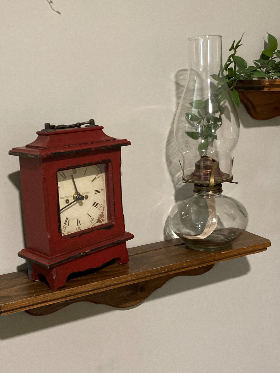 Vintage Red Clock - Etsy