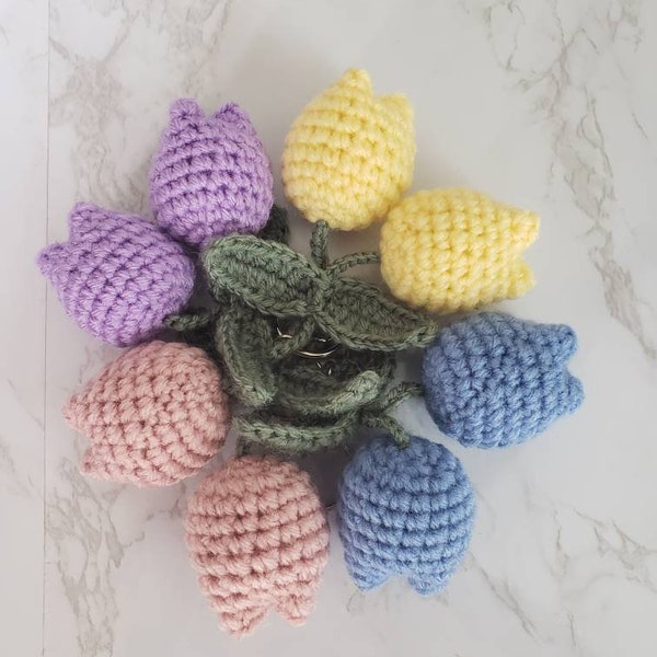 Tulip Crochet Keychain - Etsy