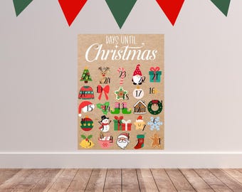 Christmas Countdown Calendar Canva Template Bundle (digital Download ...