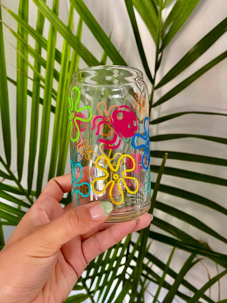 Cute Glass Cup Iced Glass Coffee Jar Soda Glass Can Beer - Etsy