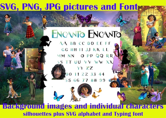 Enhanced Encanto Alphabet and Font With Images SVG PNG JPG - Etsy