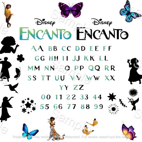 Encanto Color/back and White Alphabet Black and White SVG - Etsy