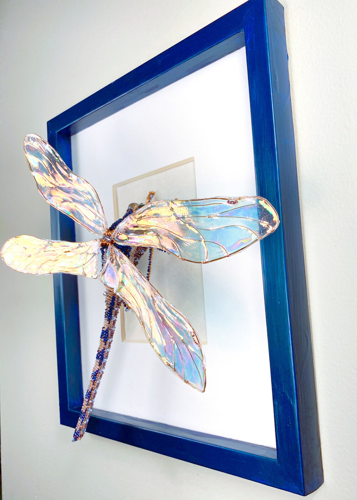 Dragonfly Wire Sculpture, Handmade, Fine Art, Wire Wrapping, Beaded ...