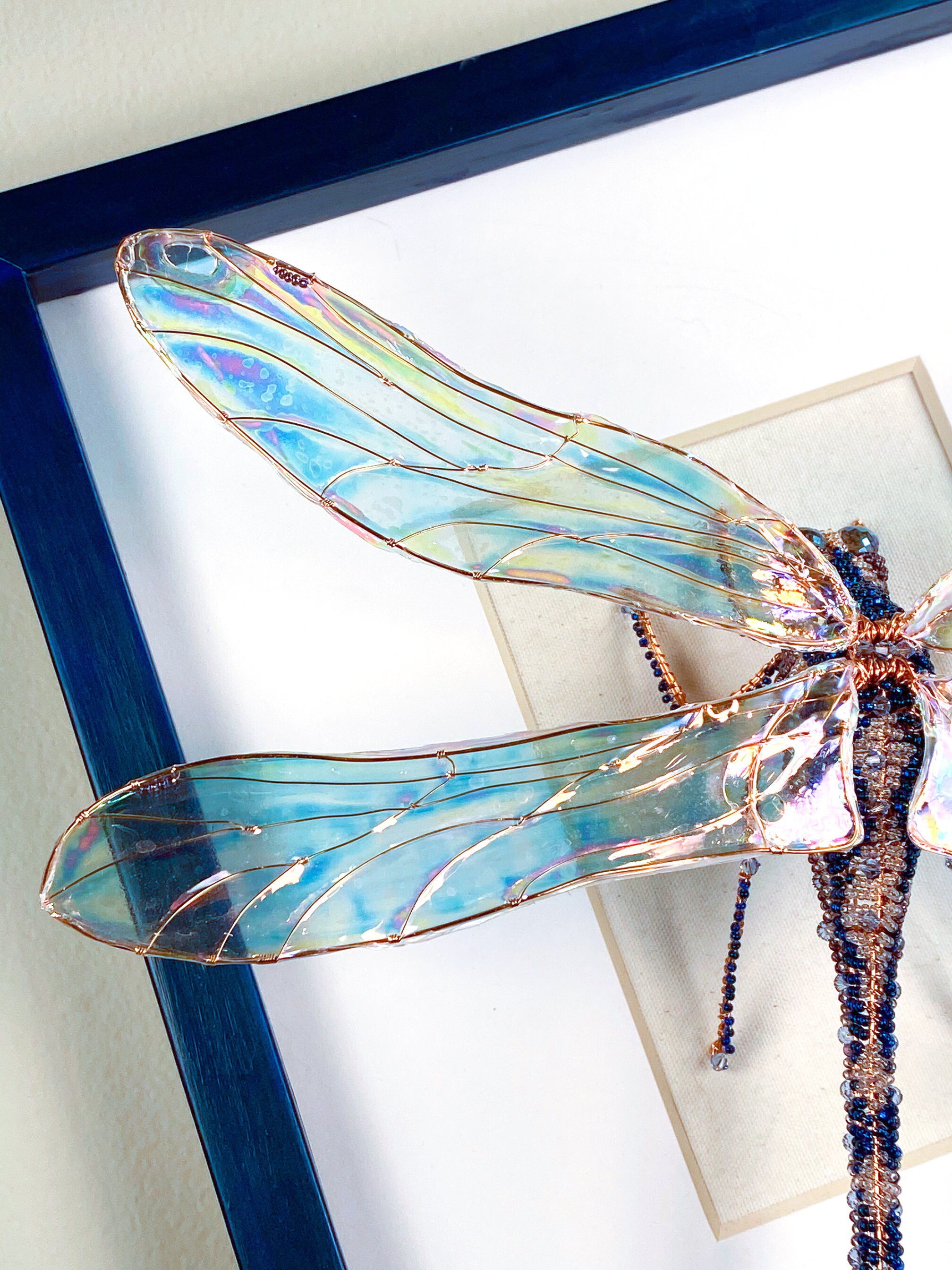 Dragonfly Wire Sculpture, Handmade, Fine Art, Wire Wrapping, Beaded ...