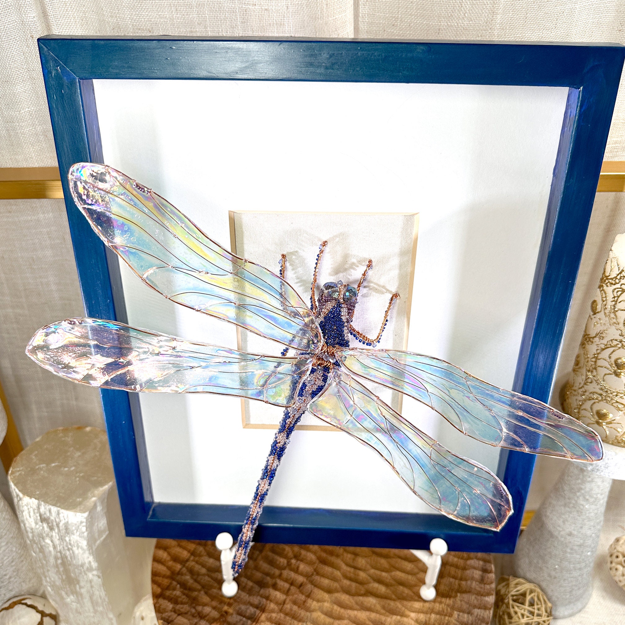 Dragonfly Wire Sculpture, Handmade, Fine Art, Wire Wrapping, Beaded ...