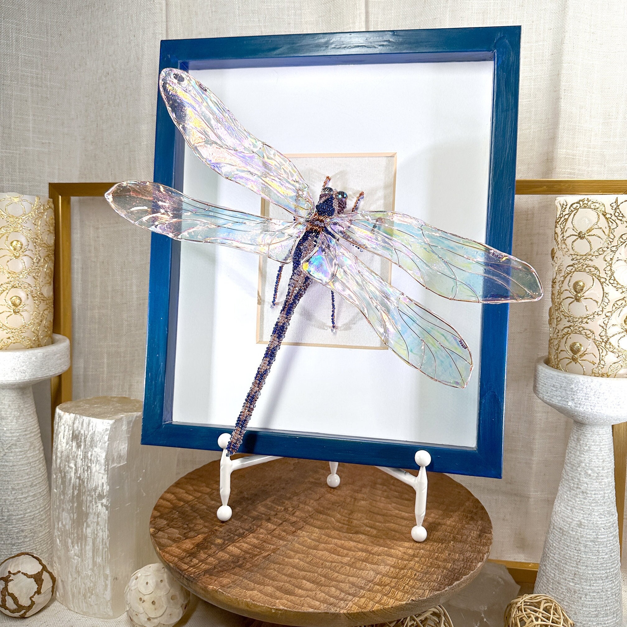 Dragonfly Wire Sculpture, Handmade, Fine Art, Wire Wrapping, Beaded ...