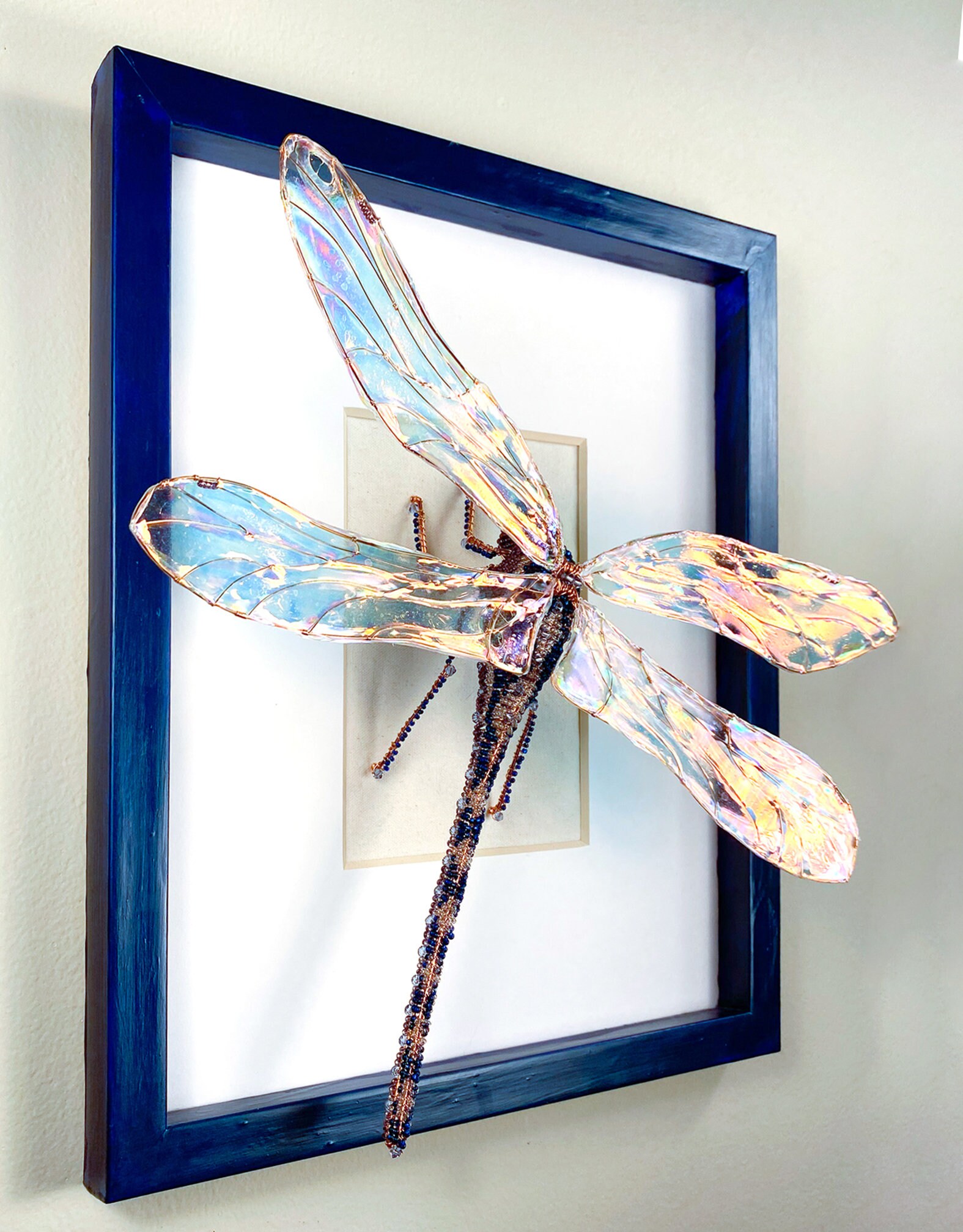 Dragonfly Wire Sculpture, Handmade, Fine Art, Wire Wrapping, Beaded ...