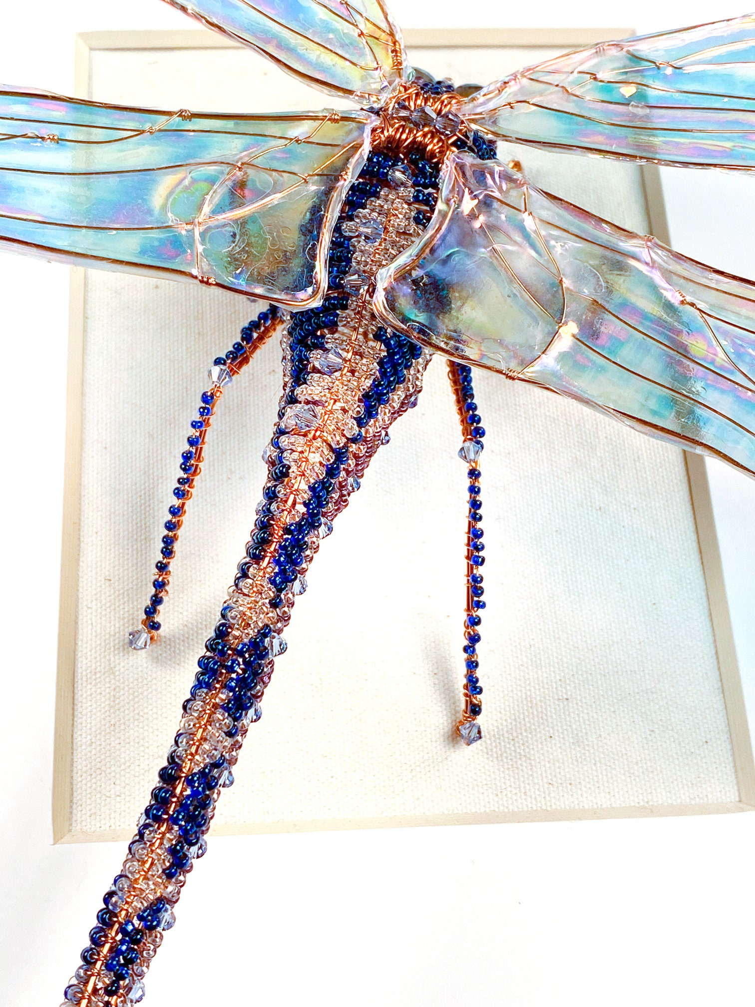 Dragonfly Wire Sculpture, Handmade, Fine Art, Wire Wrapping, Beaded ...